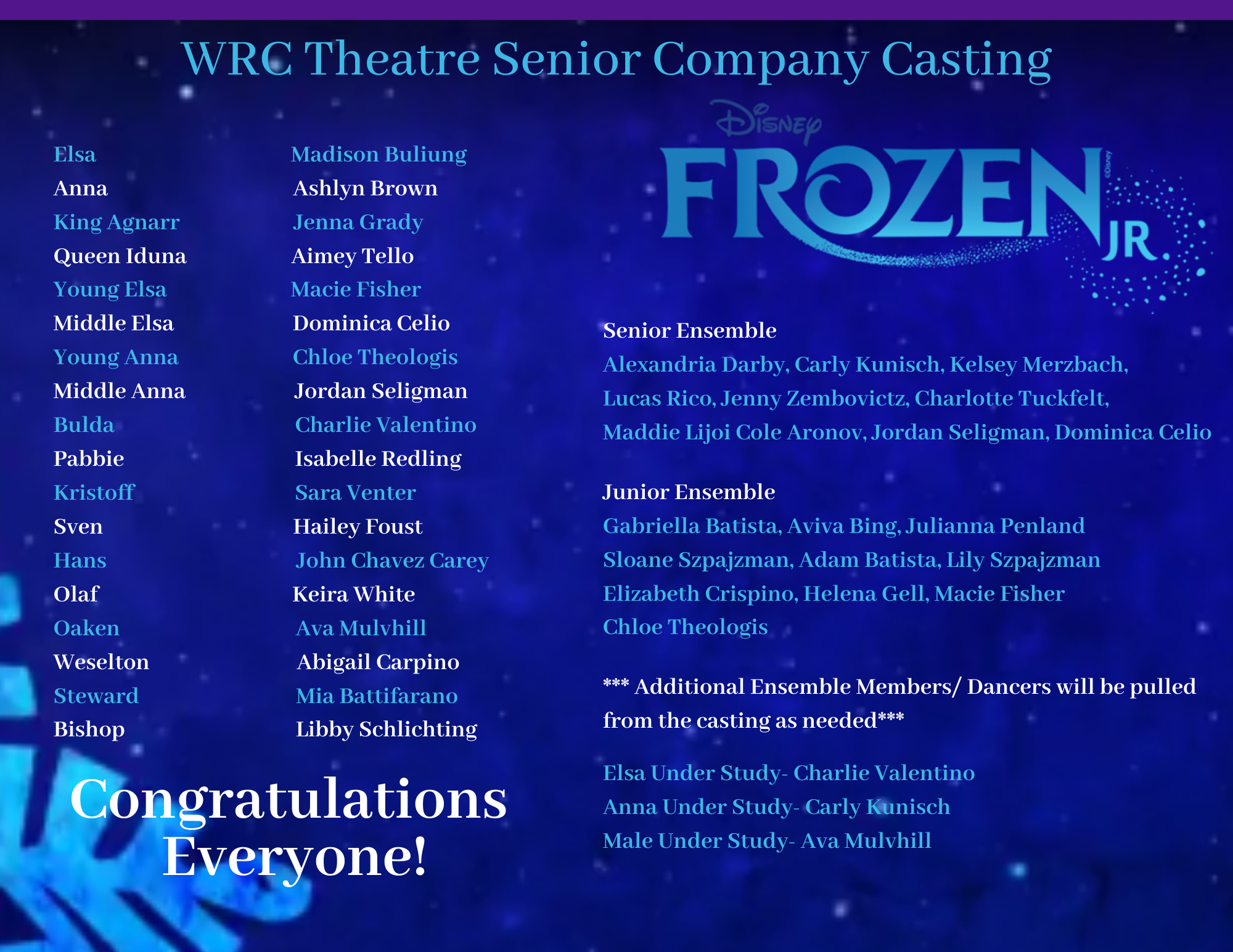 Frozen Jr. – WRC Theatre Company